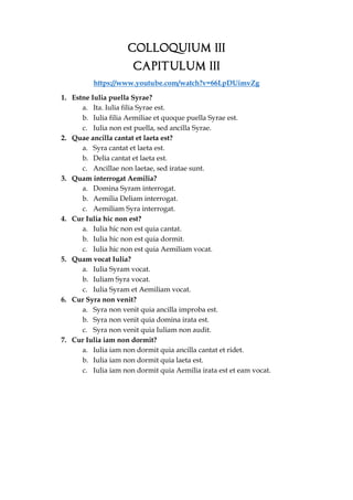 Exercitia auditionis - Colloquium iii | PDF