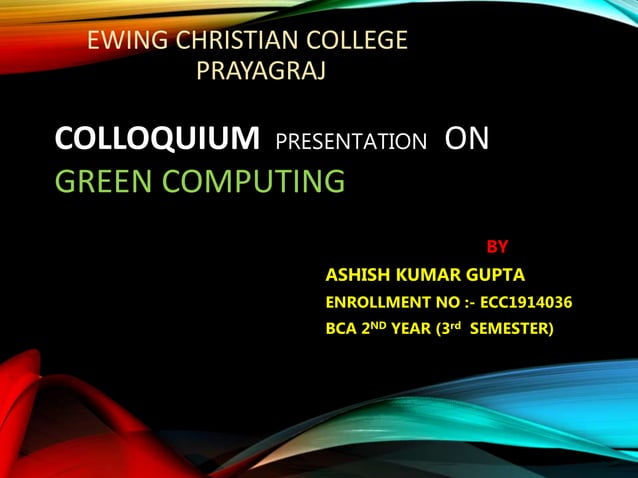 PPT ON GREEN COMPUTING BY ASHISH | PPT