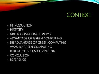 PPT ON GREEN COMPUTING BY ASHISH | PPT