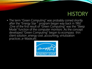 PPT ON GREEN COMPUTING BY ASHISH | PPTX