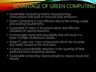 PPT ON GREEN COMPUTING BY ASHISH | PPT