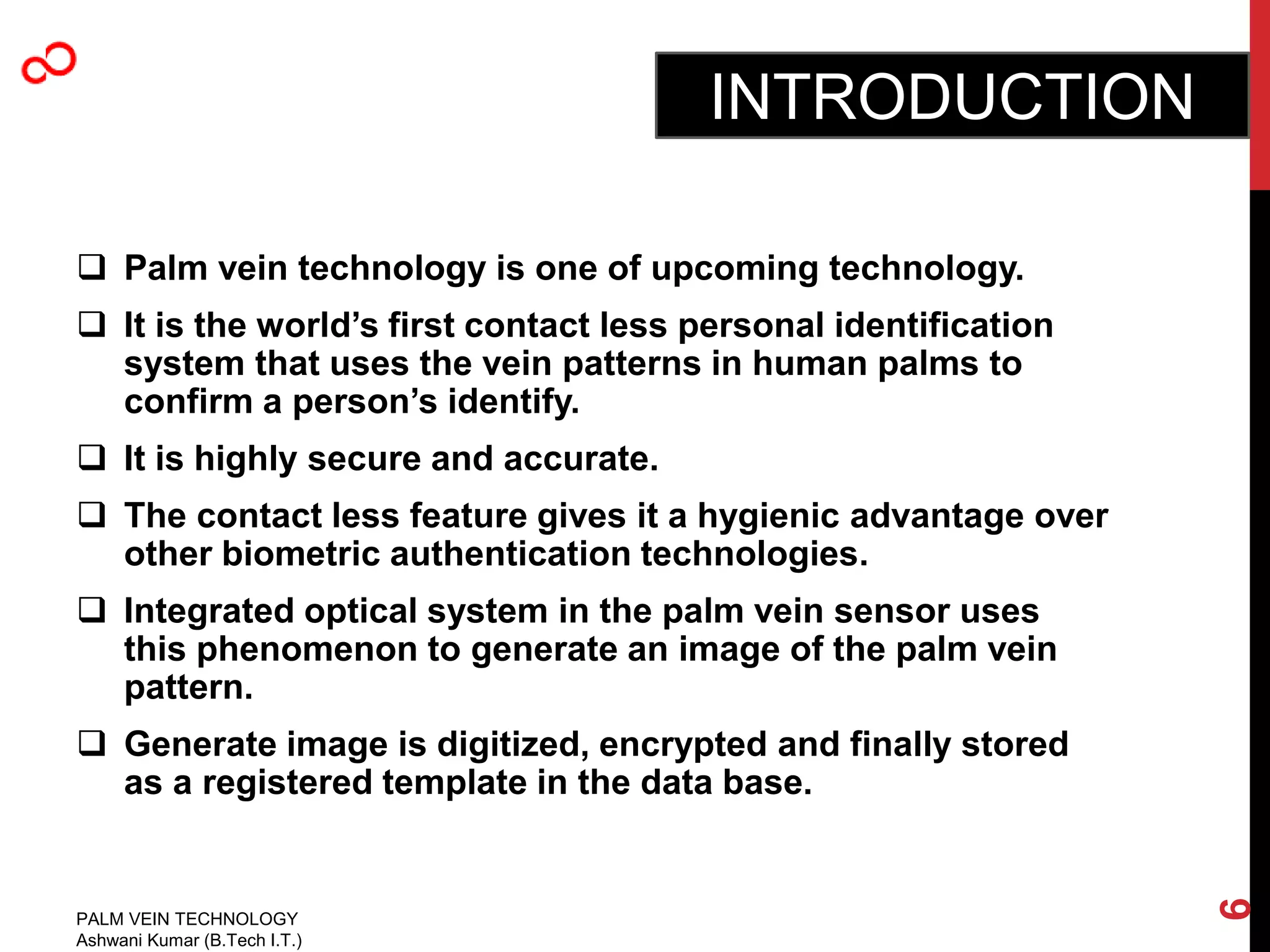 Palm Vein Technology | PPTX