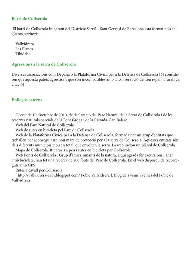Collserola a la Viquipèdia | PDF Collserola a la Viquipèdia | PDF