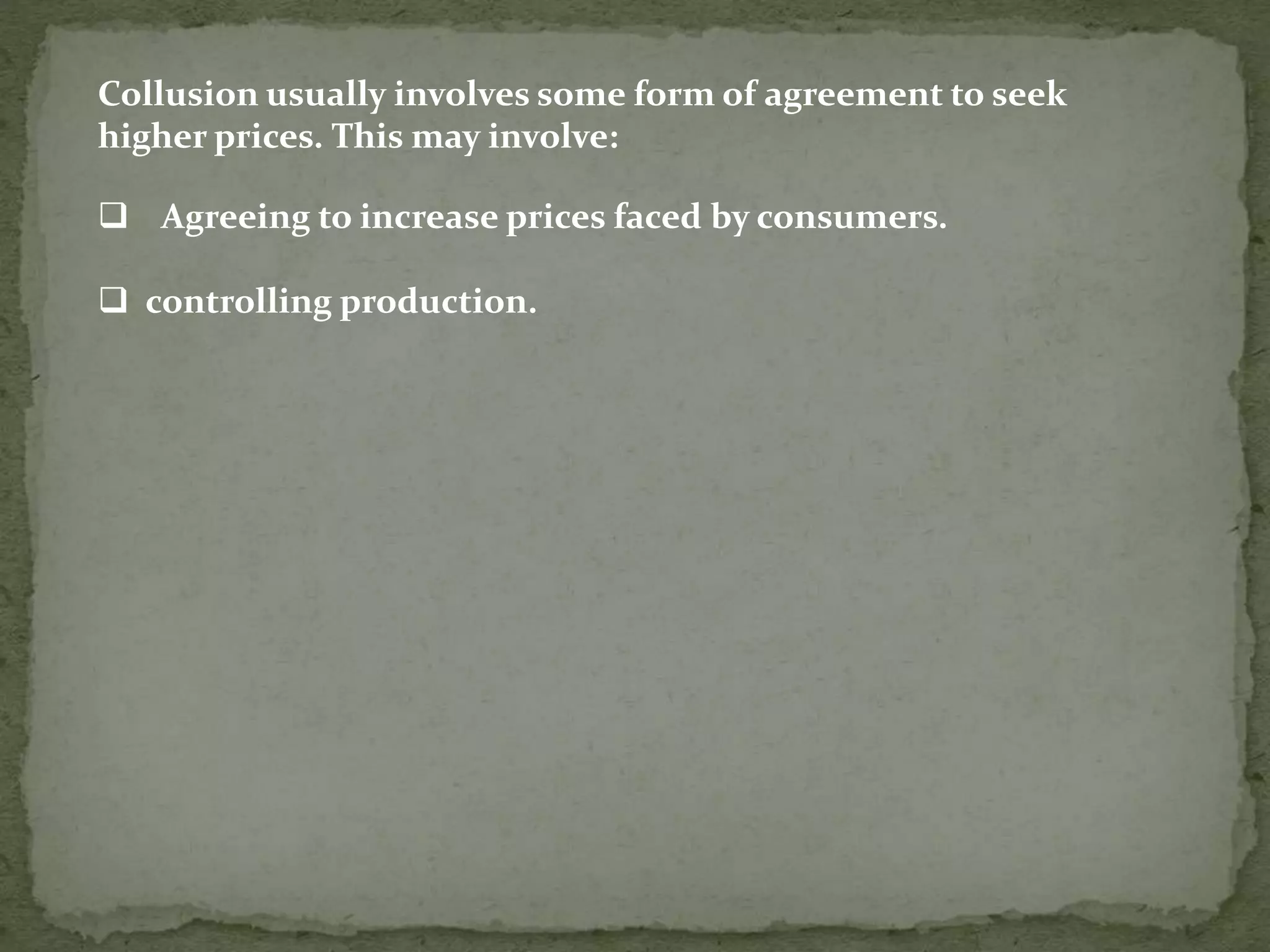 Collusion in oligopoly | PPTX