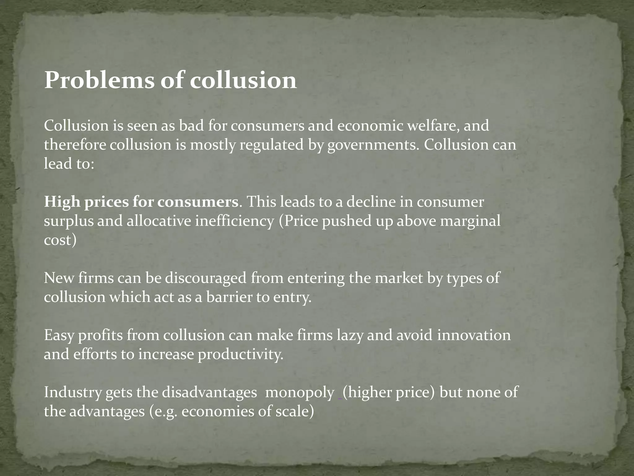 Collusion in oligopoly | PPTX