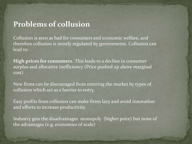 Collusion in oligopoly | PPTX