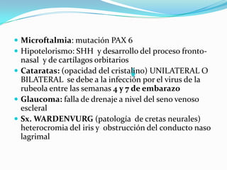 Coloboma congenito y desarrollo embriologico del ojo | PPTX