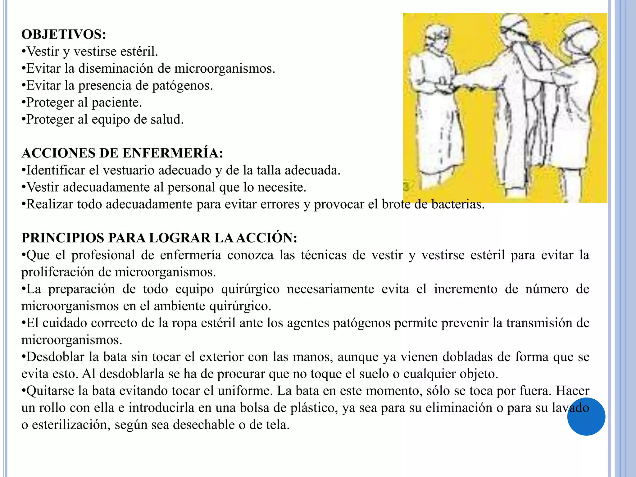 Colocacion de batas y guantes esteriles al personal medico. | PPTX