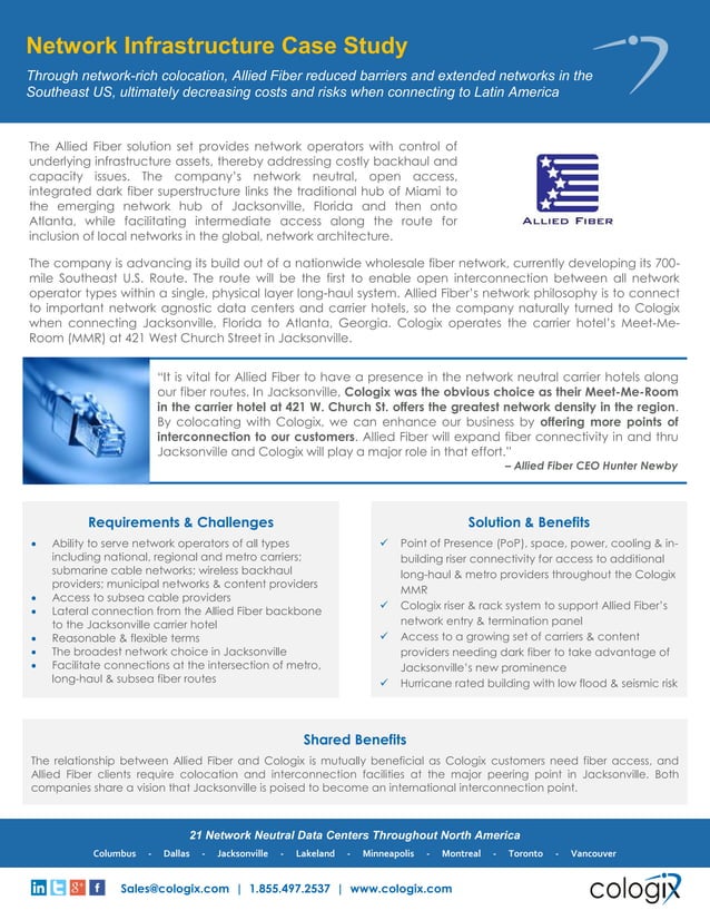 Cologix Network Infrastructure Case Study | PDF