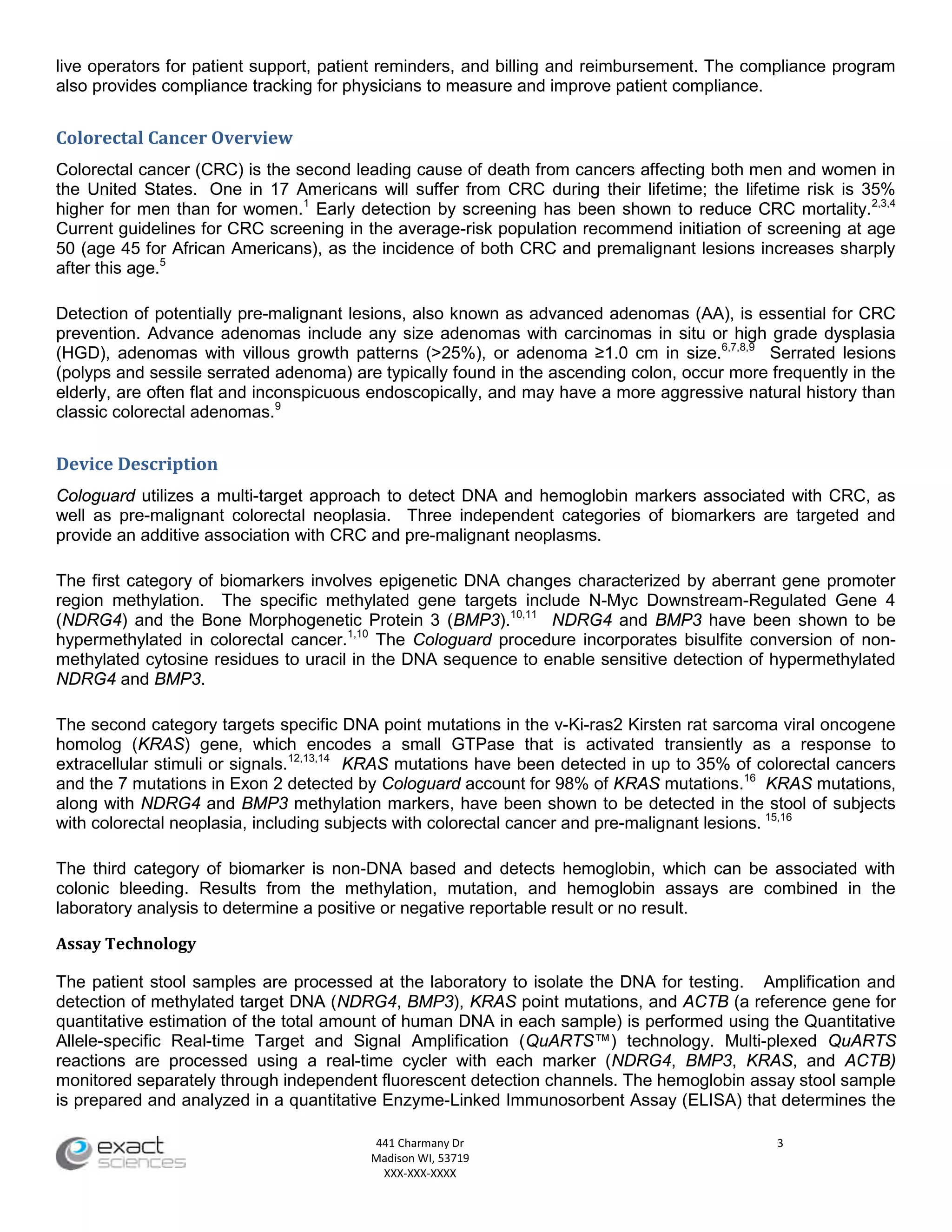 Cologuard (colorectal cancer test) physician labeling_fda | PDF