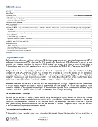 Cologuard (colorectal cancer test) physician labeling_fda | PDF