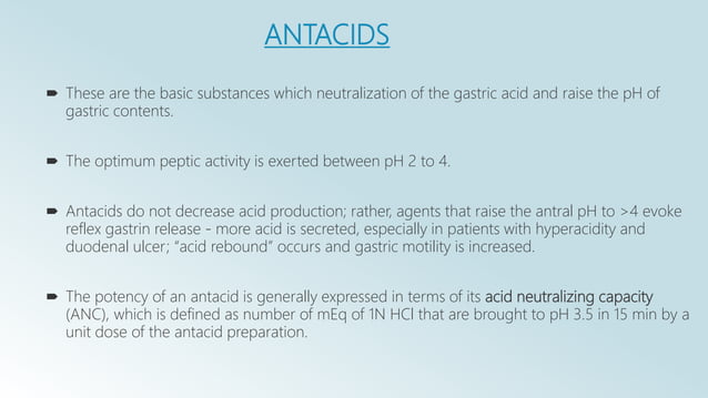 Antacids and antiulcer drugs | PPTX | Digestive Disorders | Diseases ...