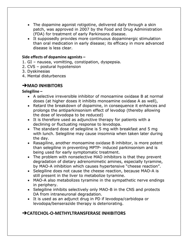 Anti Parkinson Disease | PDF | Pharmacology | Assignment | PDF