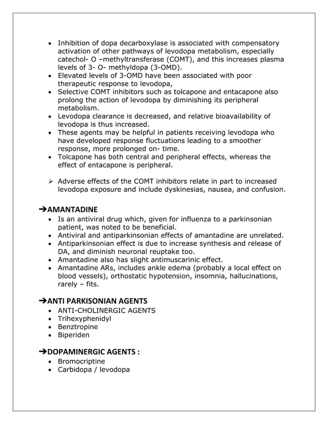 Anti Parkinson Disease | PDF | Pharmacology | Assignment | PDF