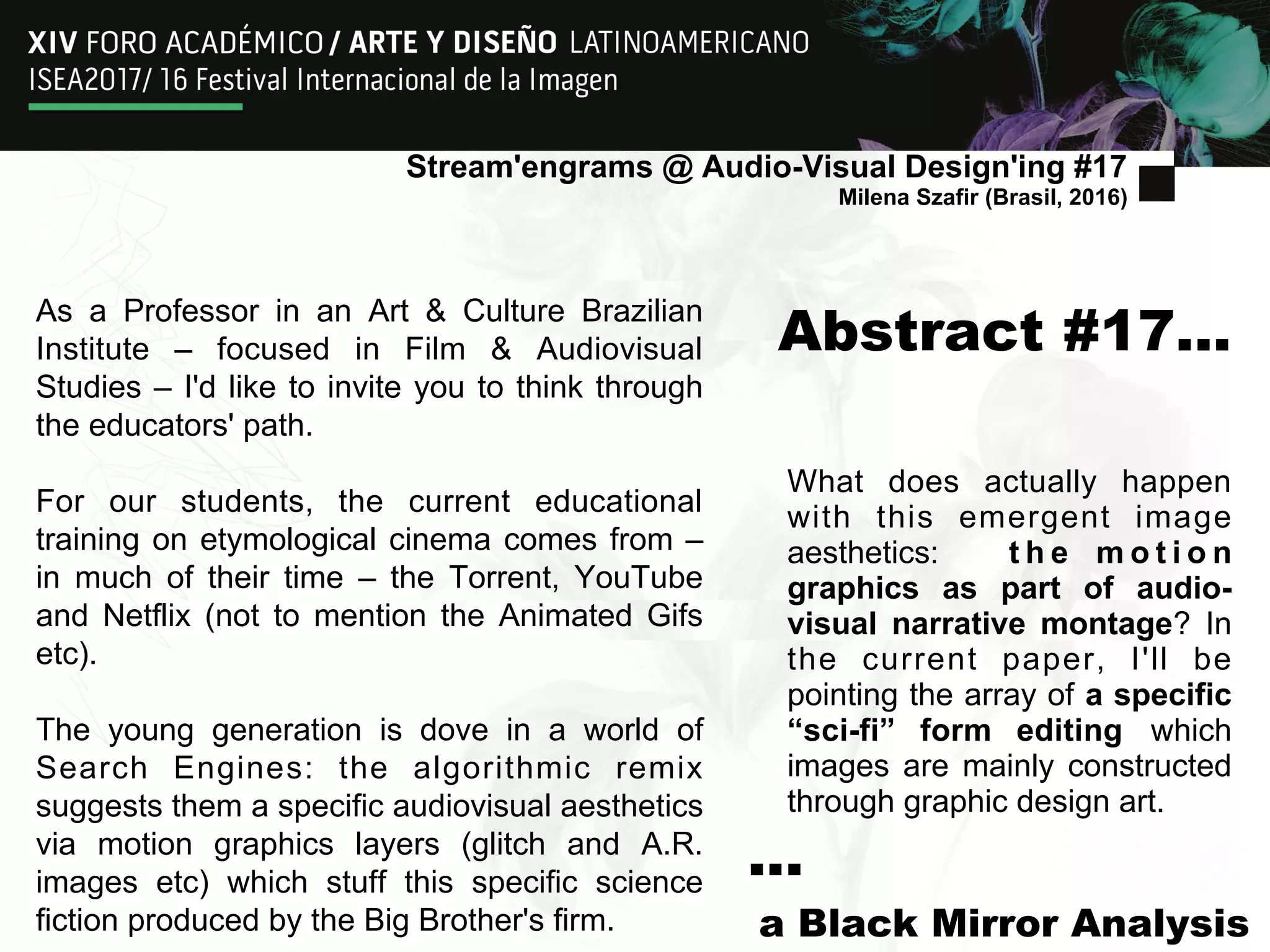 Stream'engrams @ Audio-Visual Design'ing #17 | PPT