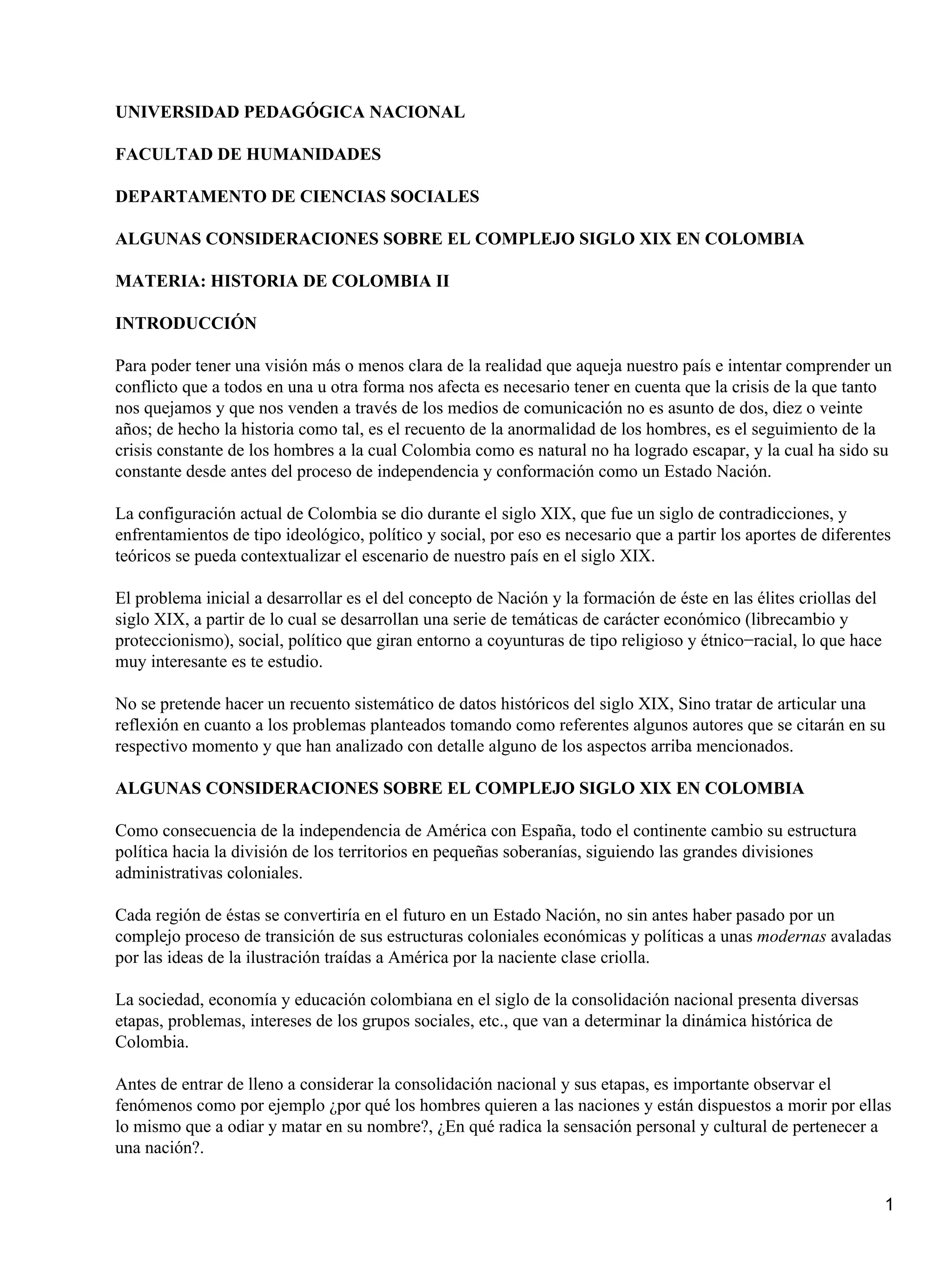 Colombia En El Siglo Xix Pdf