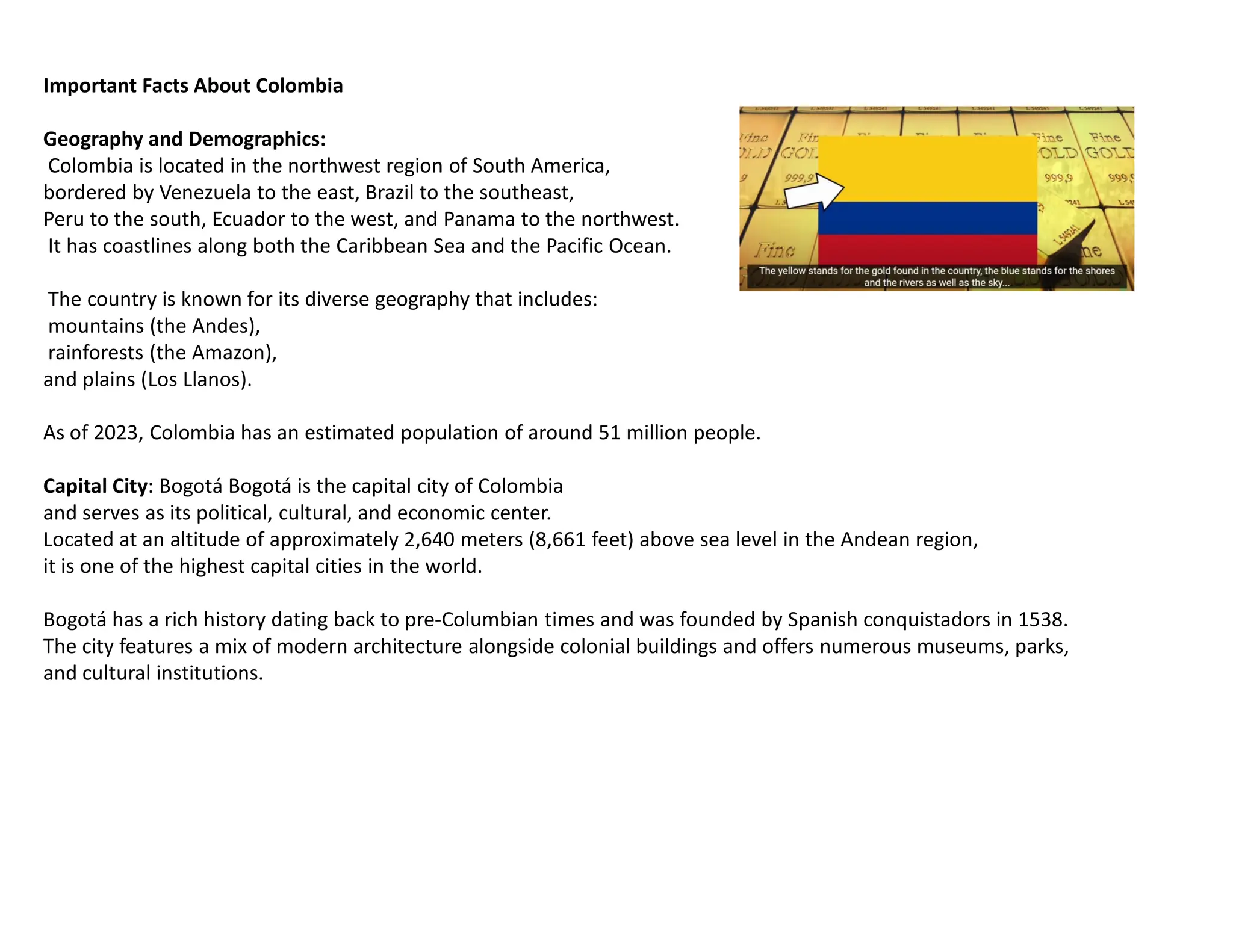 COLOMBIA all about the country and it's people | PPT