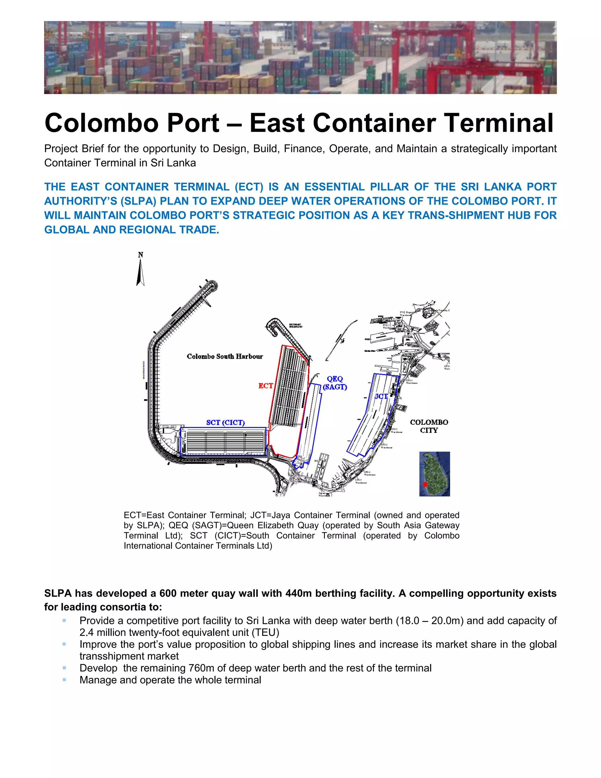 Colombo Port East Container Terminal - Market Awareness Brochure | PDF