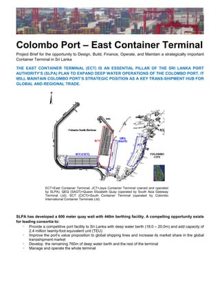 Colombo Port East Container Terminal - Market Awareness Brochure | PDF