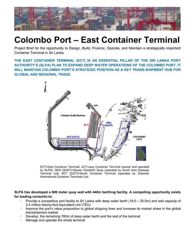 Colombo Port East Container Terminal - Market Awareness Brochure | PDF