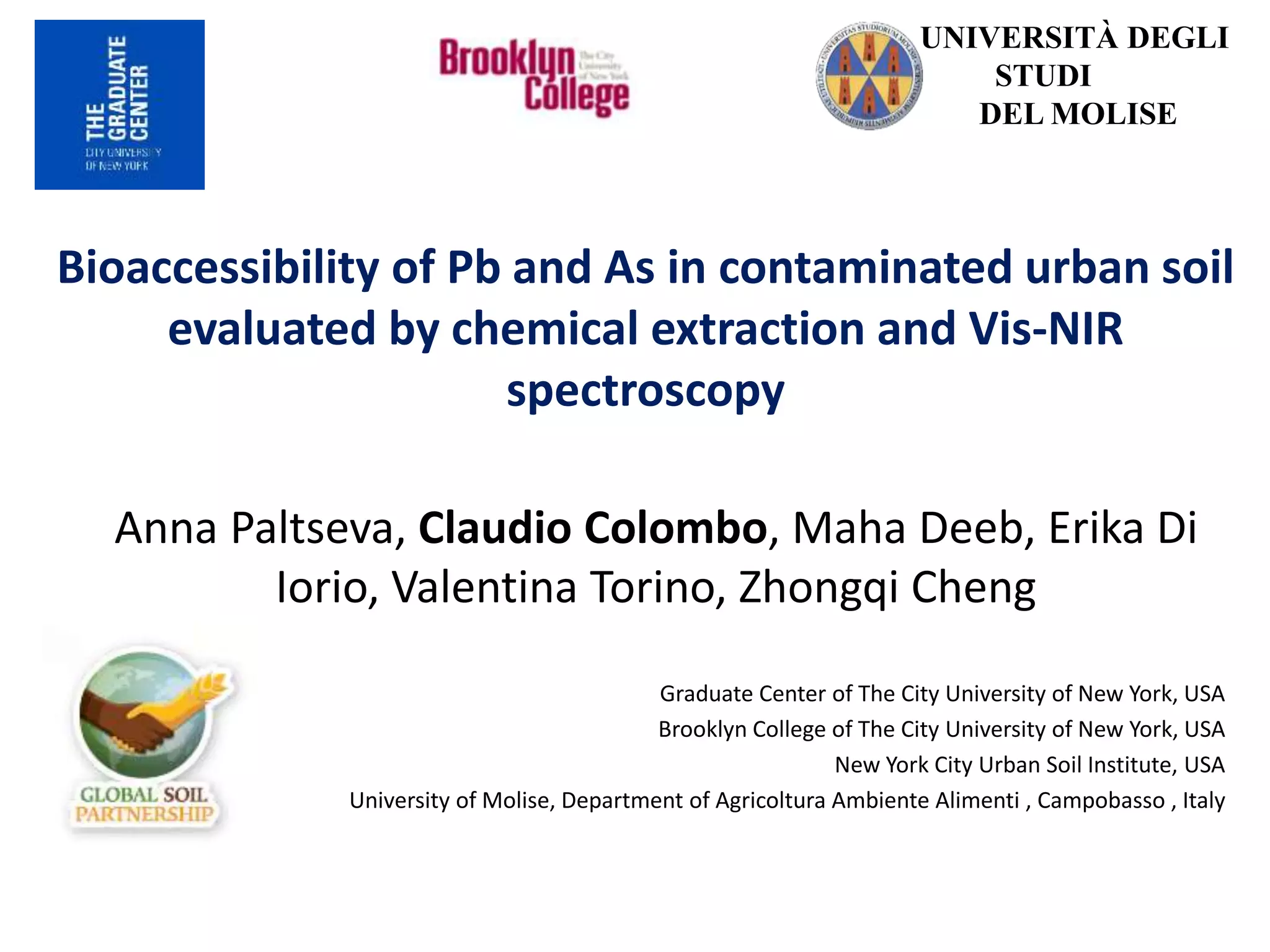 Bioaccessibility of Pb and As in contaminated urban soil evaluated by ...