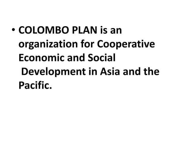 COLOMBO PLAN | PPTX