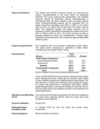 Colombo port expansion project (2) | PDF