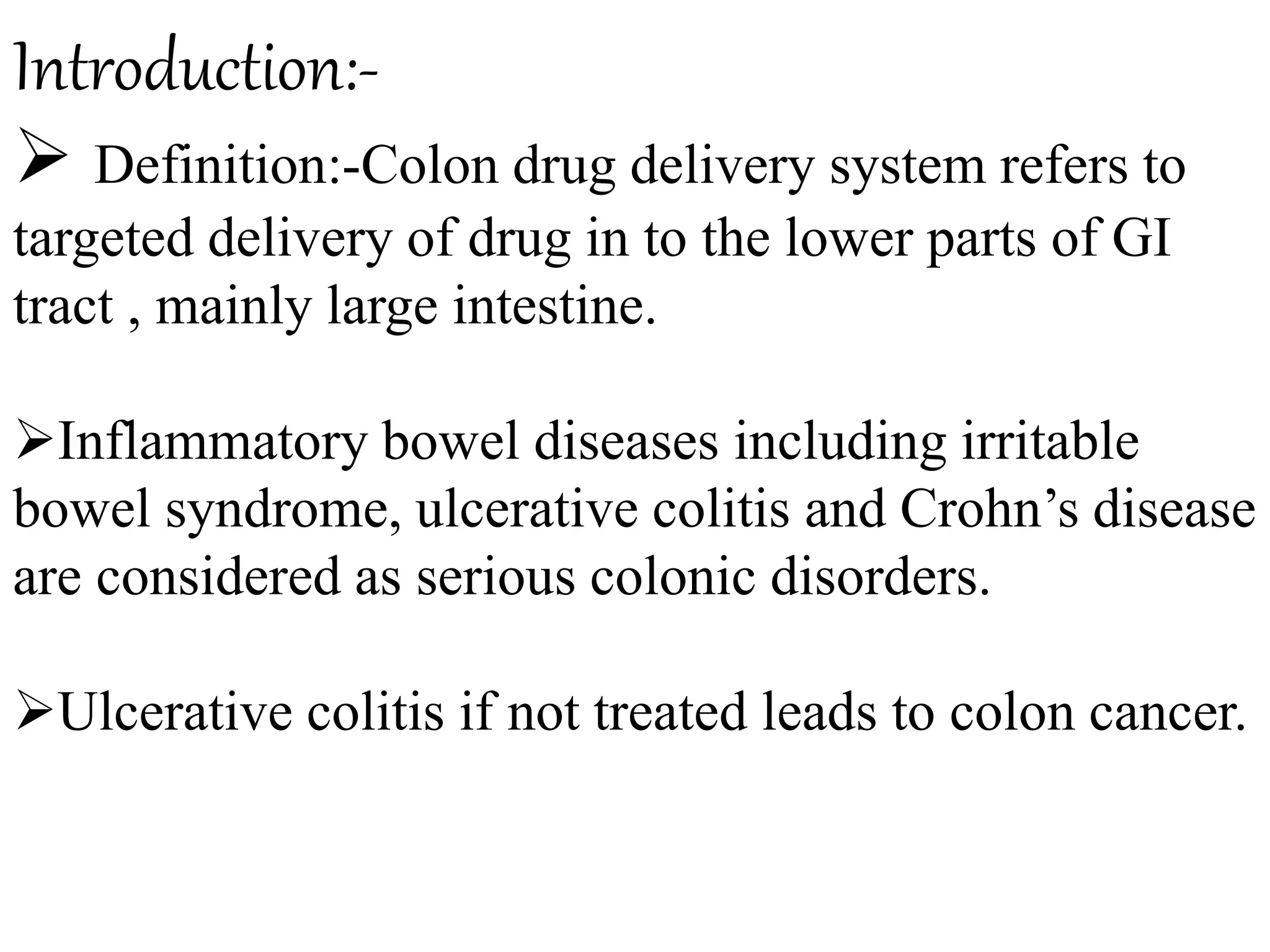 Colon Specific Drug Delivery System Pptx