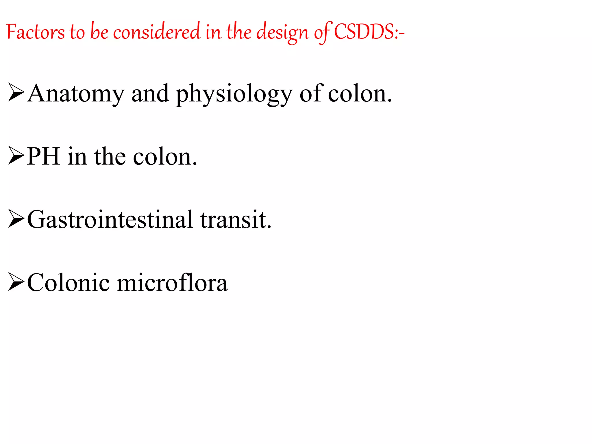 Colon specific drug delivery system | PPTX