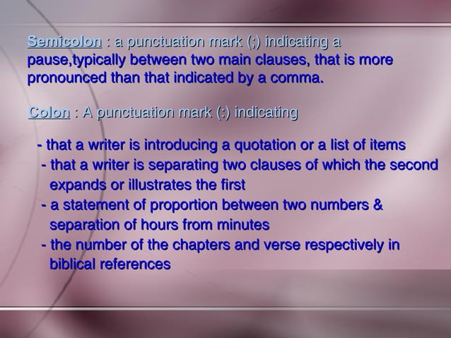 Colon VS Semicolon | PPT