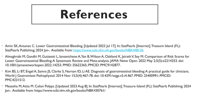 Colon bleeding approach and investigations | PPT