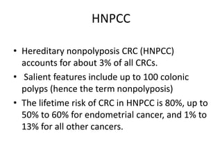 Colon cancer molecuar biology and epidemiology risk factors | PPT