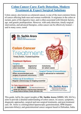 Colon Cancer Care: Early Detection, Modern Treatment & Expert Surgical ...