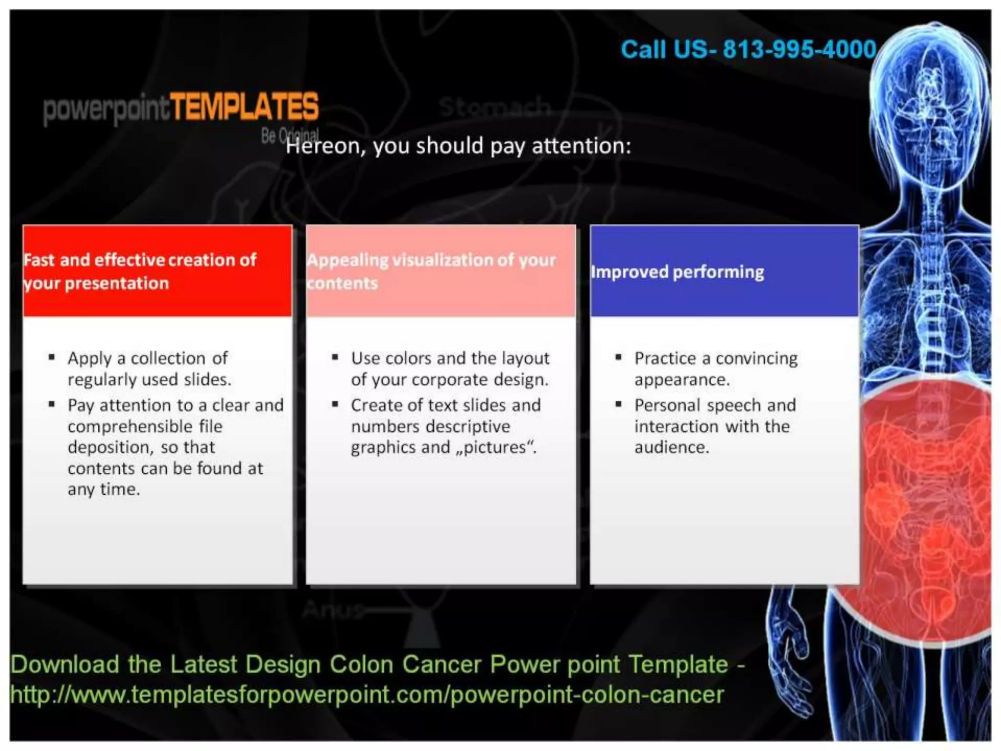 Latest Design Colon Cancer Power point Template | PPTX