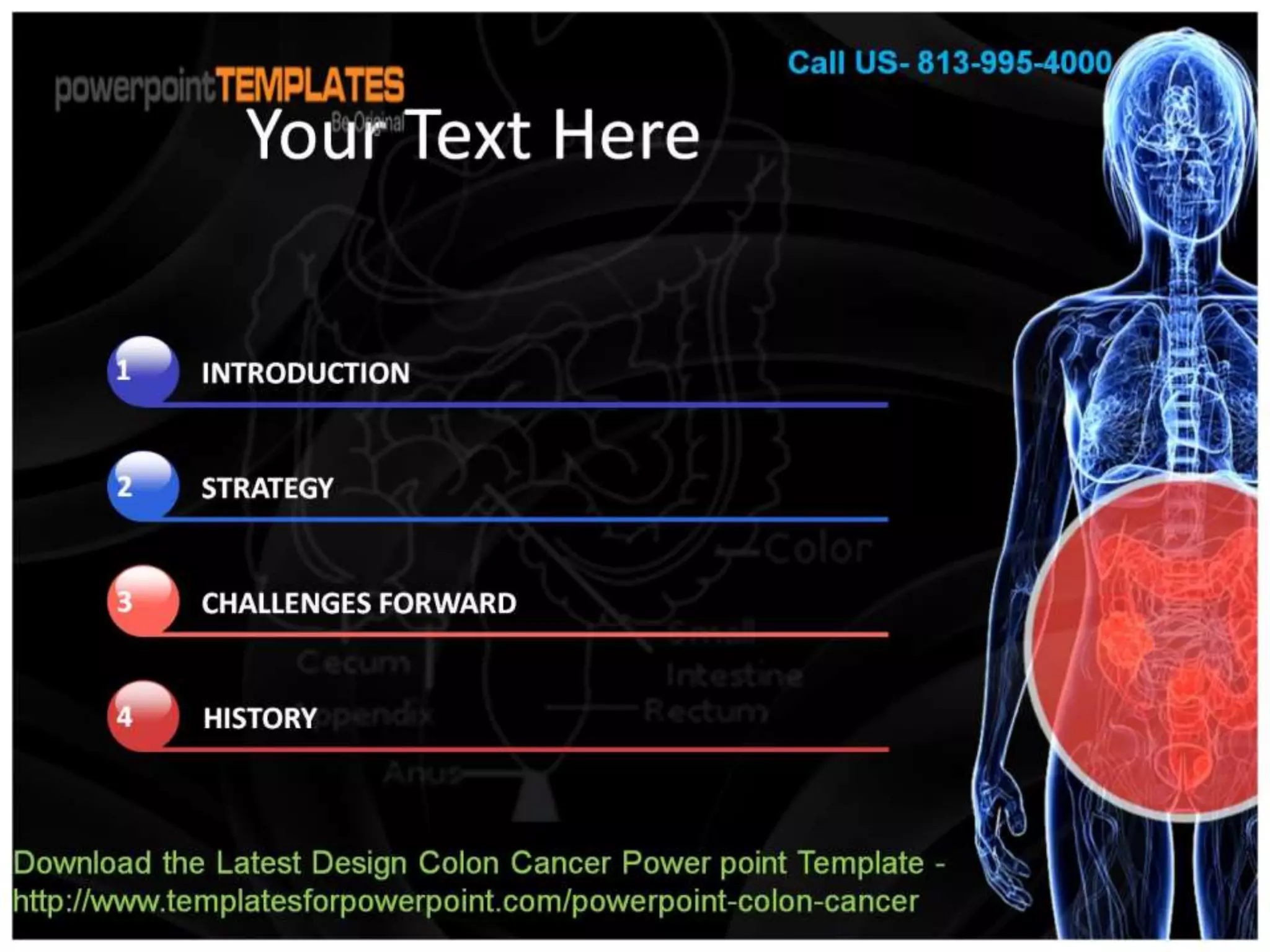 Latest Design Colon Cancer Power point Template | PPTX