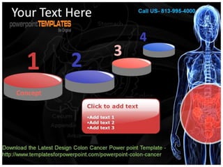 Latest Design Colon Cancer Power point Template | PPT