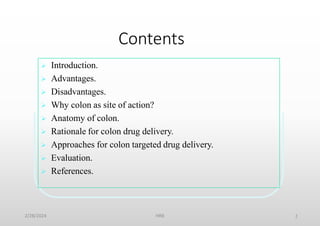 Colon Specific Drugs Delivary Systempptx | PPTX