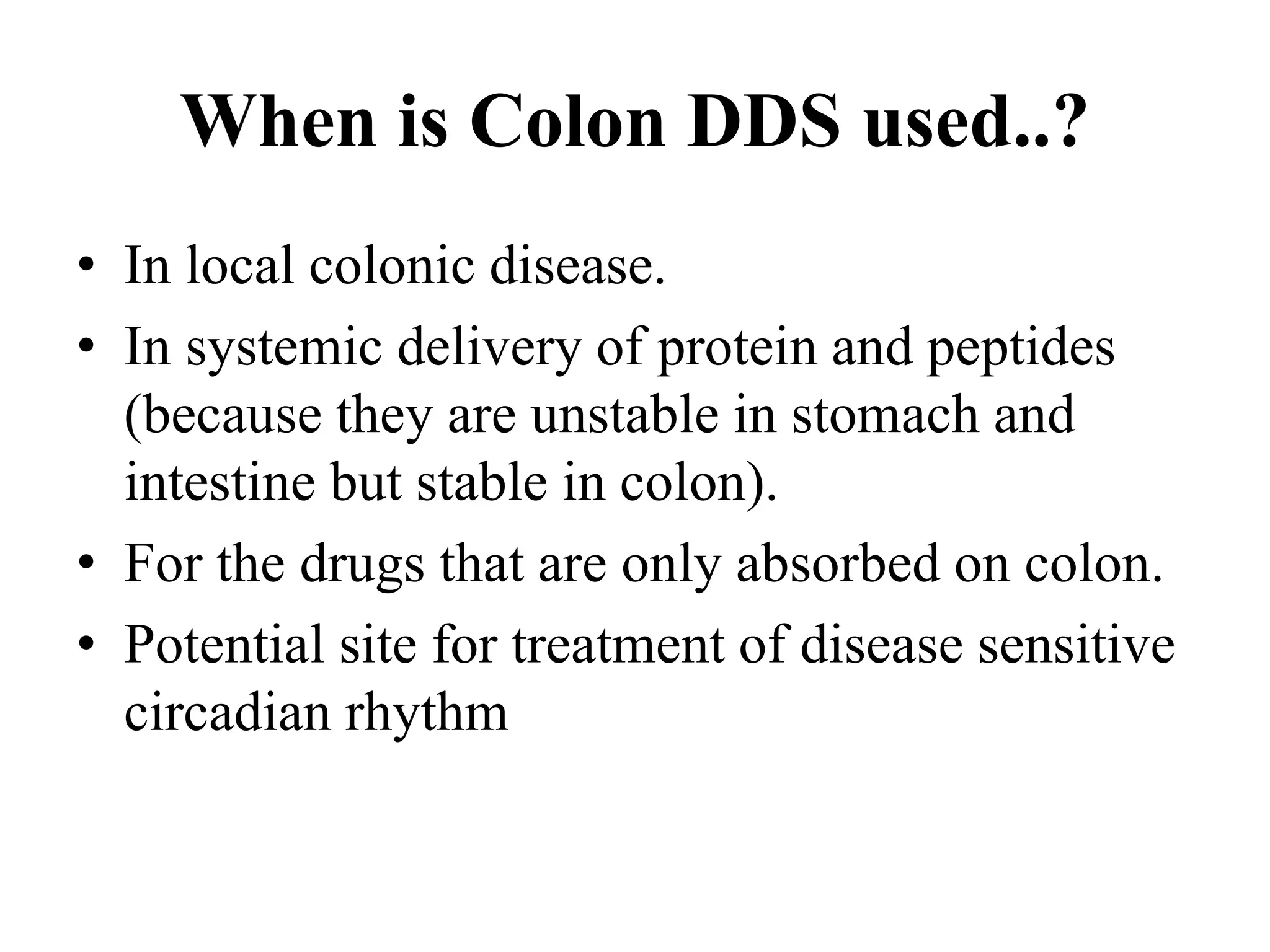 Colon drug delivery system | PPTX