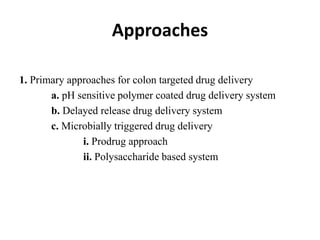 Colon drug delivery system | PPTX