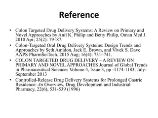 Colon drug delivery system | PPTX