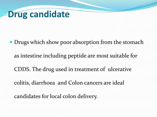 Colon drug delivery system ppt | PPT