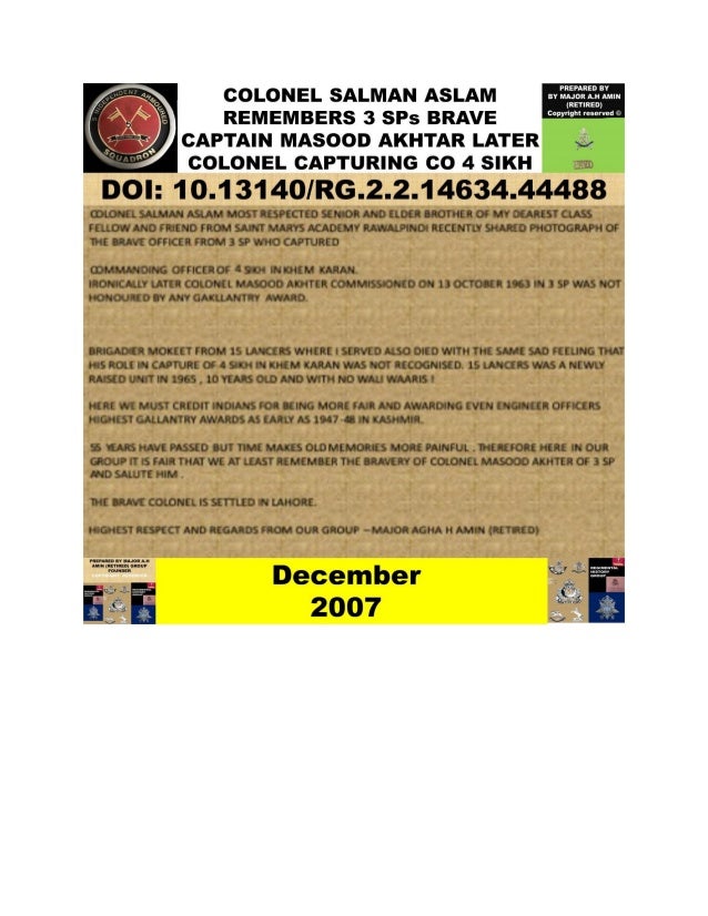 colonel salman aslam remembers 3 SP Field Regiment Pakistan Artillery's ...