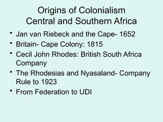 COLONIAL-ADMINISTRATION of African origin | PPTX