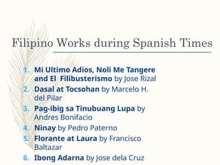 COLONIAL LITERATURE IN THE PHILIPPINES HH | PPTX