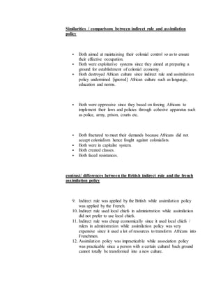 Colonial administrative systems | DOCX