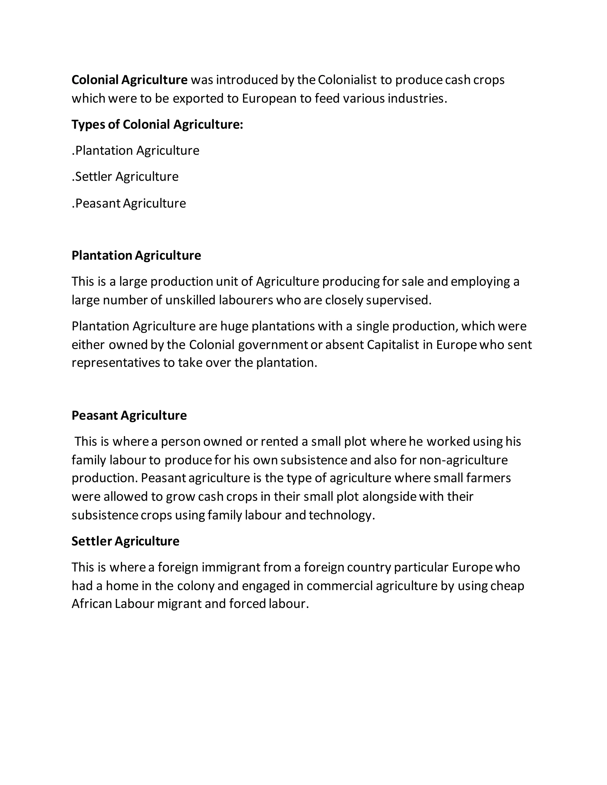 Colonial Agriculture | DOCX