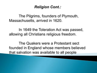 Colonial America and Christianity | PPT