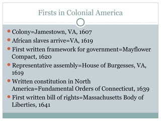 Government in Colonial America | PPT