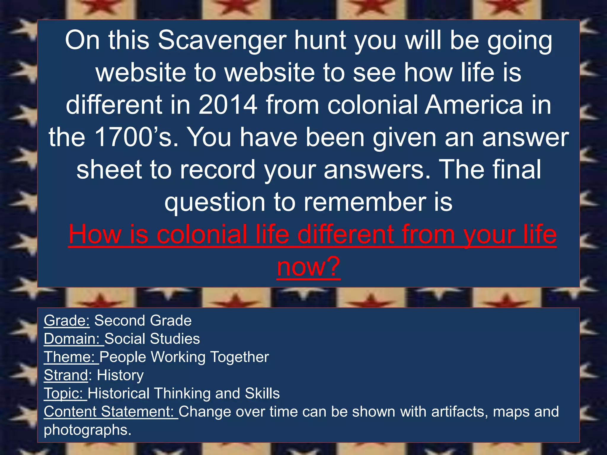 Colonial america 2nd grade | PPTX