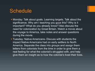 Colonial america unit plan | PPT